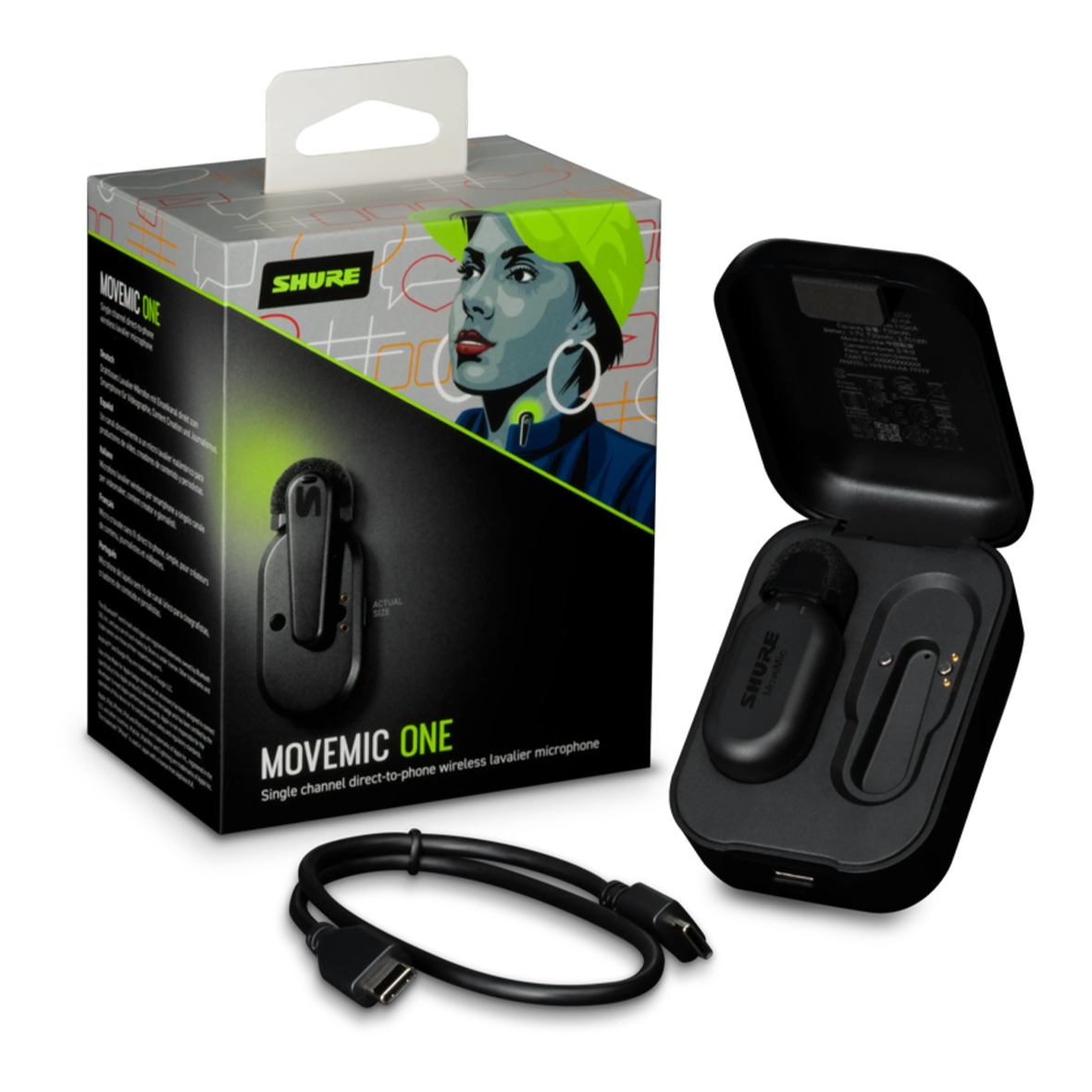 Shure MoveMic One - Single-Channel Wireless Lavalier Microphone with C ...
