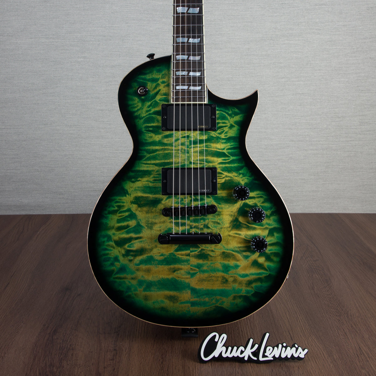 ESP USA Eclipse Quilted Maple Top Electric Guitar - Dark Lime Sunburst ...