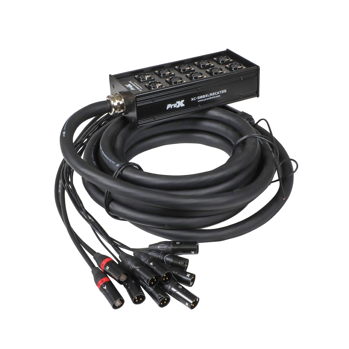 ProX XC-SB8XLR2CAT25 25 Ft. XLR Stage Recording Extension Box Snake 8 ...