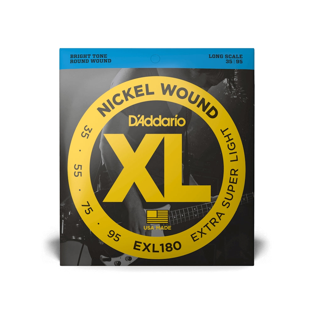 D'Addario 35-95 Extra Super Light Long Scale Bass Guitar Strings ...
