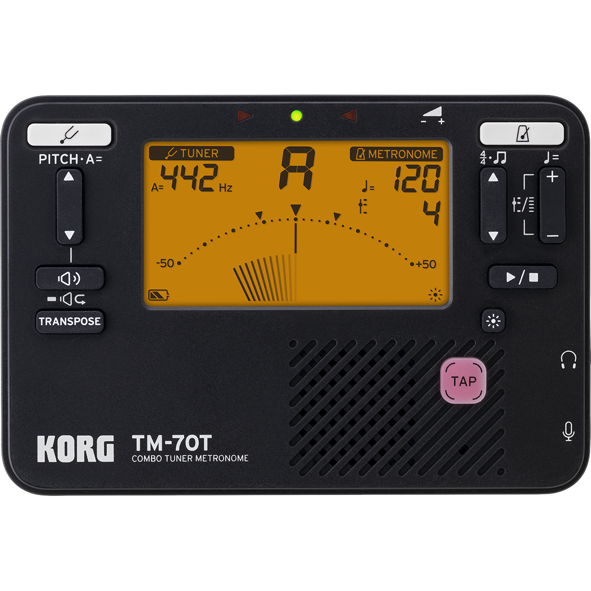 Korg TM70T-BK Combo Tuner Metronome - Black – Chuck Levin's Washington ...