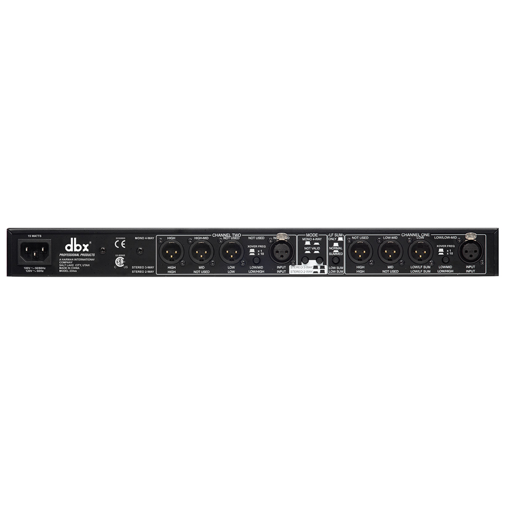 DBX 234xs Stereo 2 or 3-Way, Mono 4-Way Crossover (XLR) – Chuck Levin's Washington Music Center