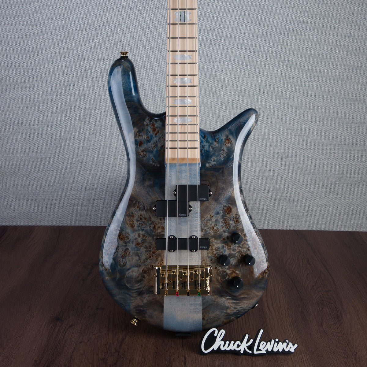 Spector Euro 4 LT Bass Guitar - Exotic Poplar Burl Blue Fade - CHUCKSC ...